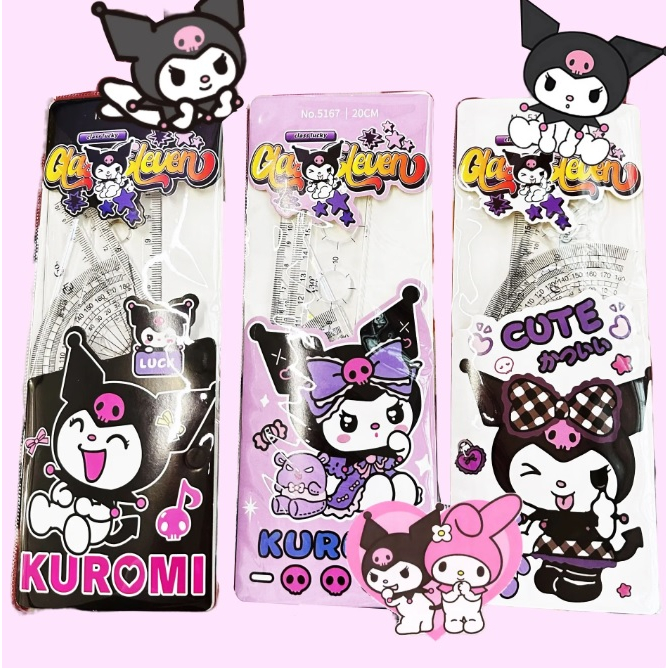 KUROMI CARTOON RULER FOR STUDENTS GEOMETRY SET PROTRACTOR | Shopee Malaysia