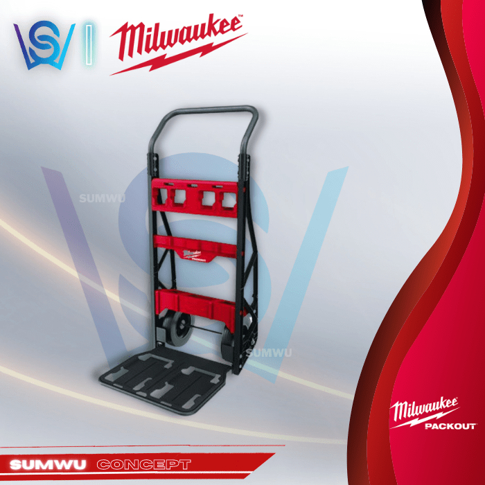 MILWAUKEE PACKOUT 2 WHEELED CART HEAVY DUTY FOLDABLE TROLLEY 182KG ...