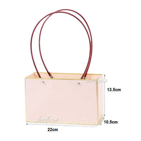 MACAROON TOTE BAG Rectangular Shaped Flower Paper Chain Handle Doorgift ...