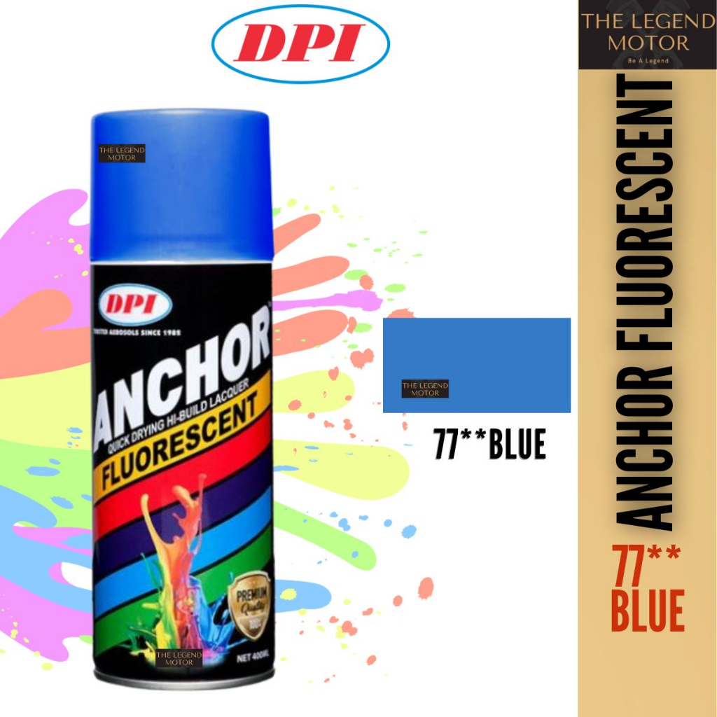 ANCHOR 77** 77 Glow Paint Blue Biru Fluorescent Series Can Spray Paint ...