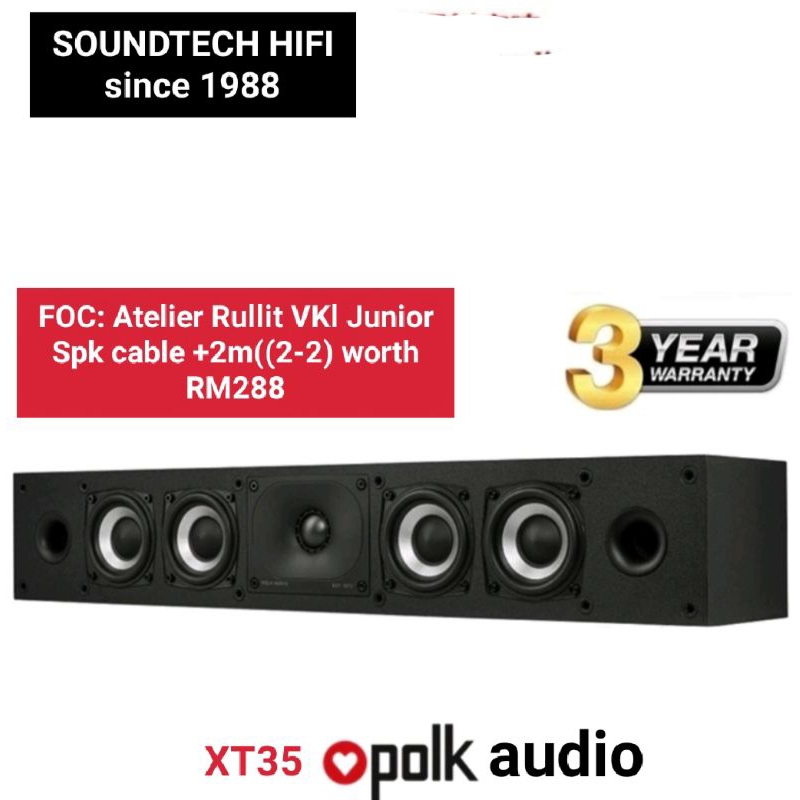 Polk Audio XT35 High Resolution Slim Centre Channel Speaker | Shopee ...