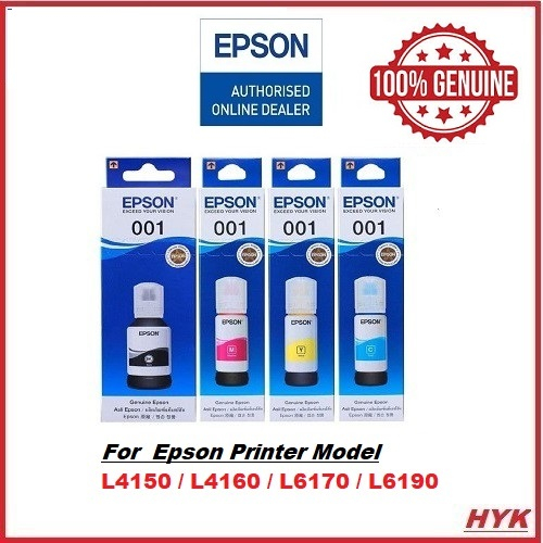 ORIGINAL | Epson Ink 001 - L4150 L4160 L6160 L6170 L6190 Black Y100 ...