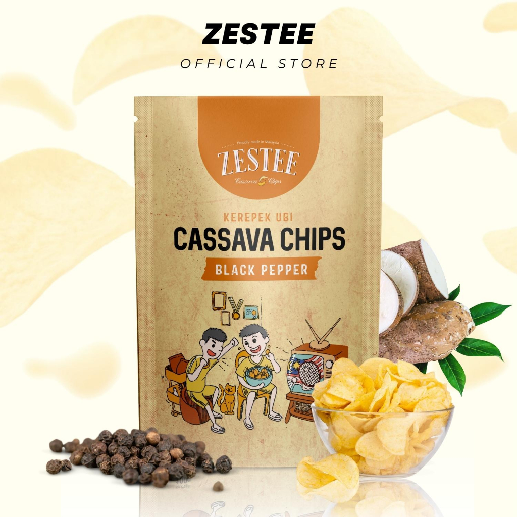ZESTEE Premium Black Pepper Cassava Chips (100g) | Shopee Malaysia