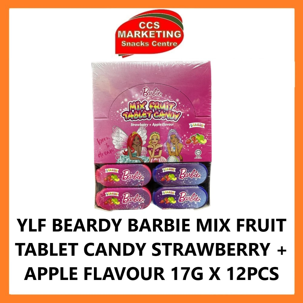 CCS YLF Beardy Barbie Mix Fruit Tablet Candy Strawberry + Apple Flavour ...
