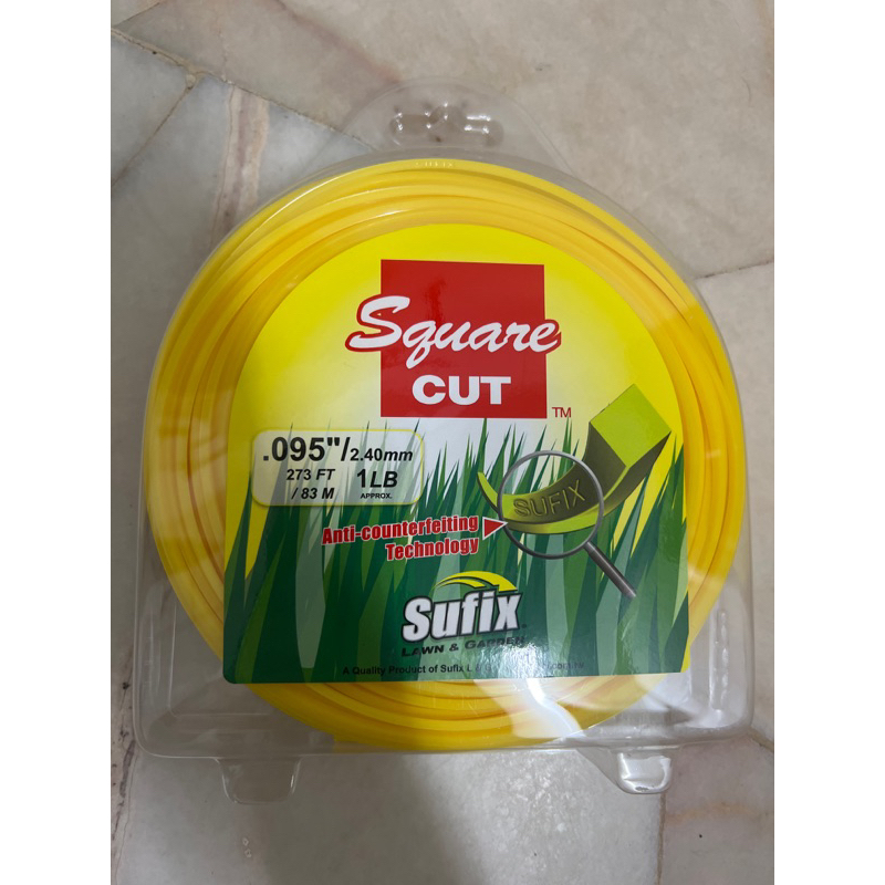 Sufix Nylon square cutter tali mesin rumput heavy duty trimmer line twist Brushcutter cutter ...