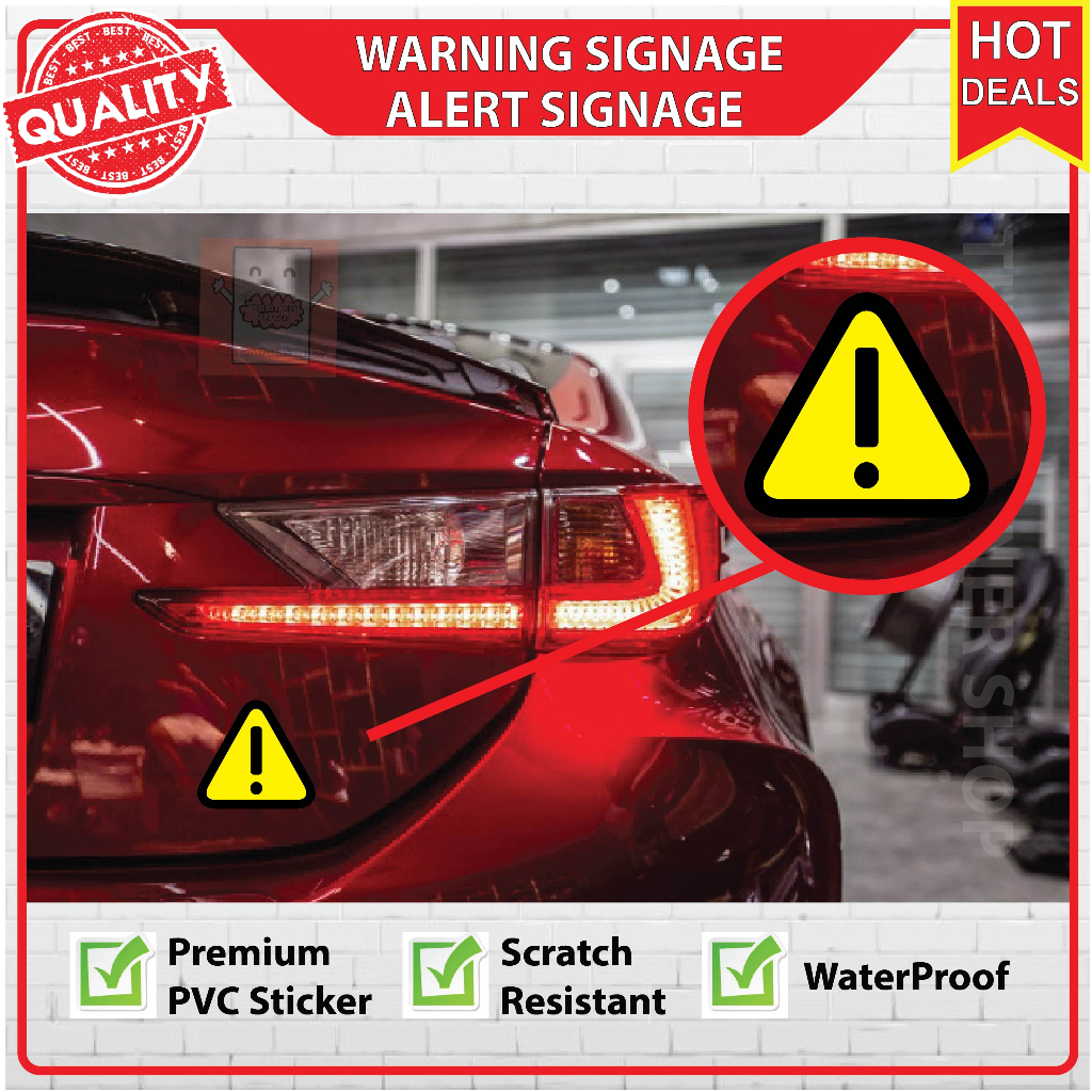 Warning Alert Car Sticker, Pelekat Kereta Amaran Amaran ( Waterproof ...