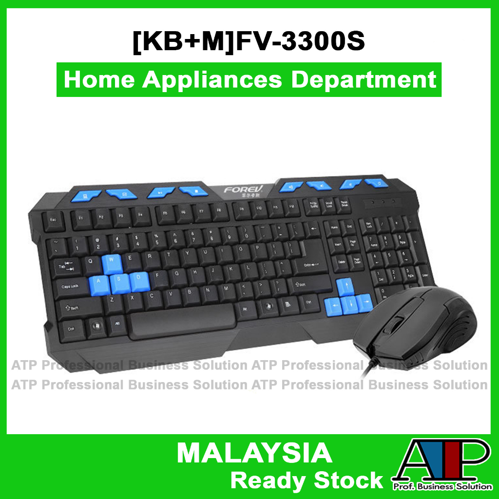 IT🖥️ Forev FV-3300S Wired Keyboard Silent Button Mute Button Computer ...