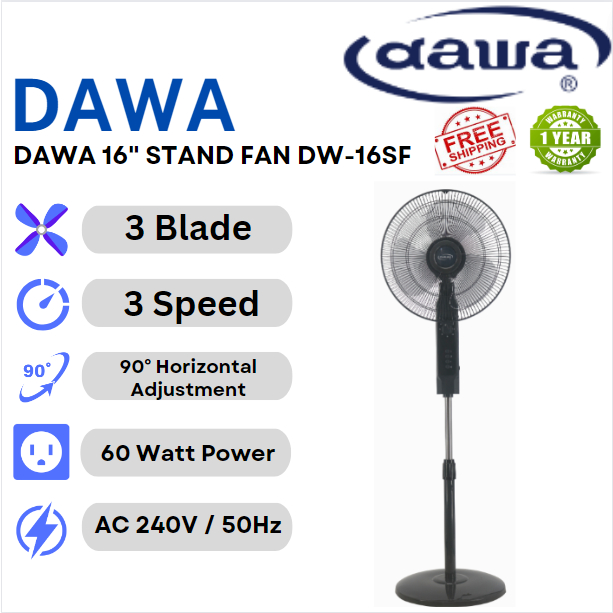 STAND FAN, KIPAS, KIPAS BERDIRI, KIPAS ANGIN BESAR, KIPAS 16 Inci [DAWA ...