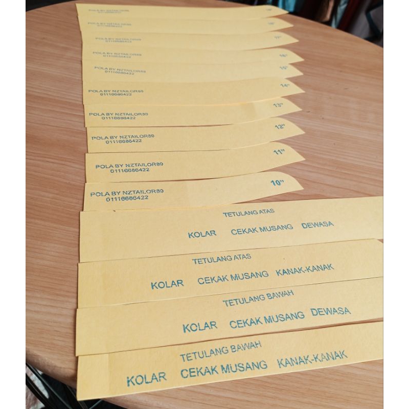 Set Acuan Pola Kolar Mandarin Dan Cekak Musang (Dewasa & Kanak-Kanak ...