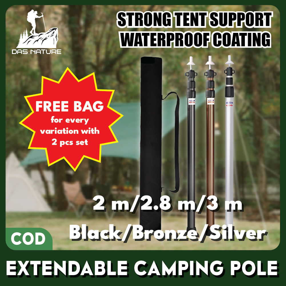 Das Nature™ Flysheet Pole Adjustable Heavy Duty Tent pole Rod tiang ...