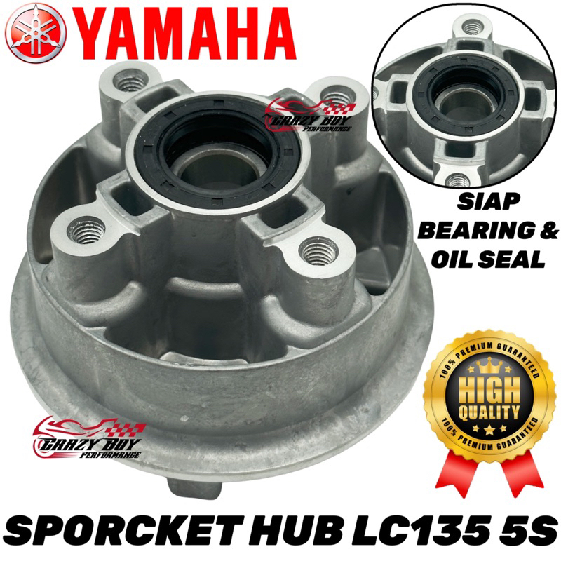 YAMAHA LC135 V2 5S 55C 5 SPEED CLUTCH SPORCKET HUB SIAP BEARING & OIL SEAL LC135 5S HUB SPROCKET ...