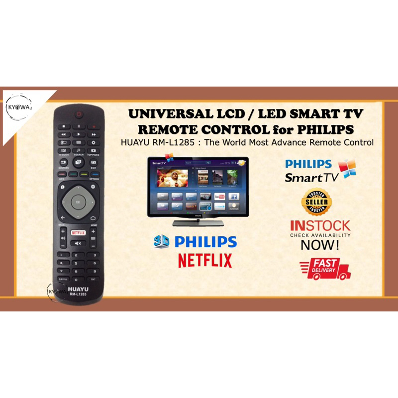 PHILIPS huayu Lcd/Led Netflix & smart tv remote control RML-1285 | Shopee Malaysia