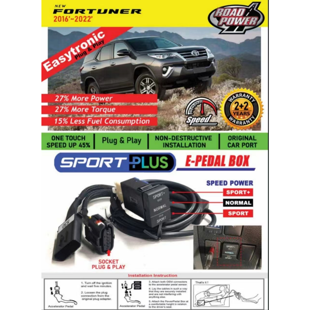 TOYOTA FORTUNER 2016-2022 EASYCAR POWER BOOST THROTTLE CONTROLLER ...