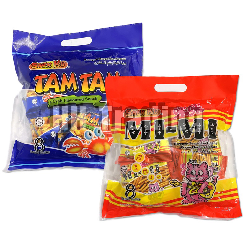 22g x 8’s SNEK KU MI-MI PRAWN / TAM TAM CRAB FLAVOURED SNACKS (FAMILY ...