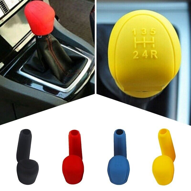 Universal Silicone Car Gear Head Shift Knob Cover Car Handbrake Cover ...