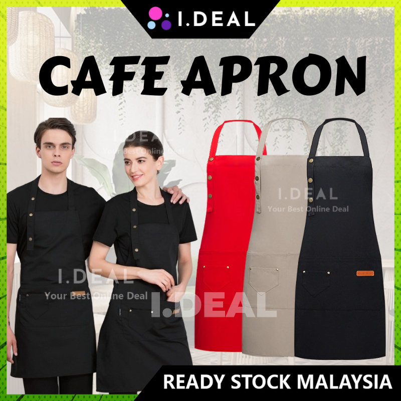 IDEAL Apron Kitchen Water Proof Black Appron Barista Cafe Aproon Epren ...