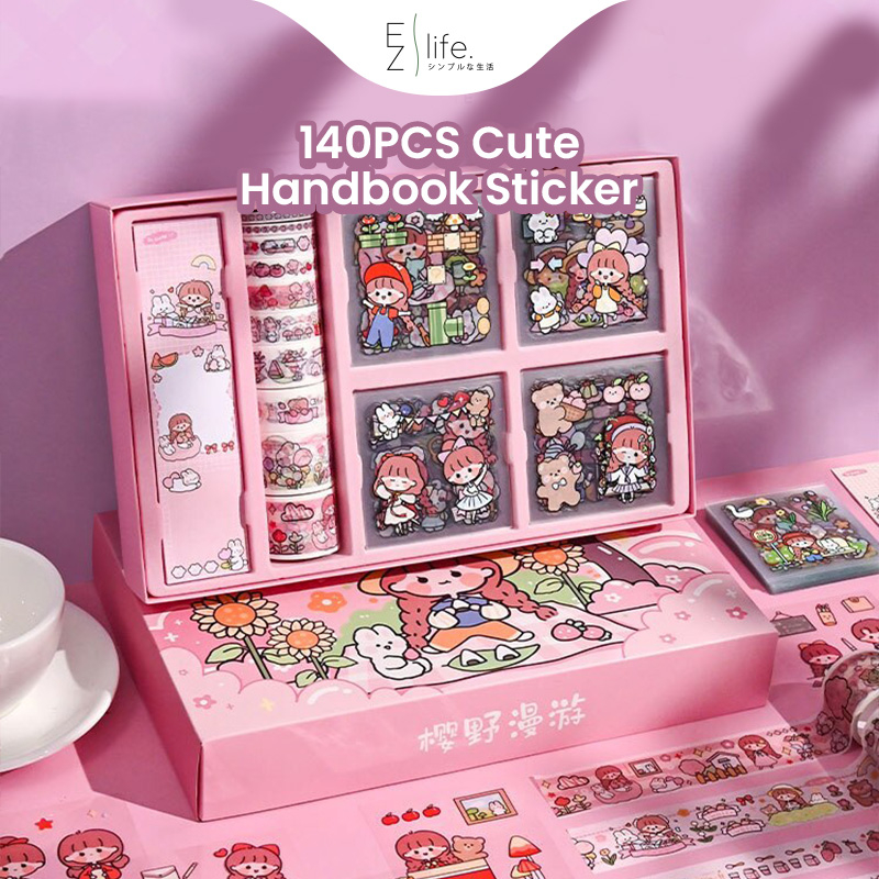 Clearance 140PCS Cute Handbook Sticker Aki Gift Box Luxury Cute Girl ...
