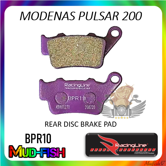 RACINGLINE MODENAS PULSAR 200 REAR DISC BRAKE PAD (BPR10) | Shopee Malaysia