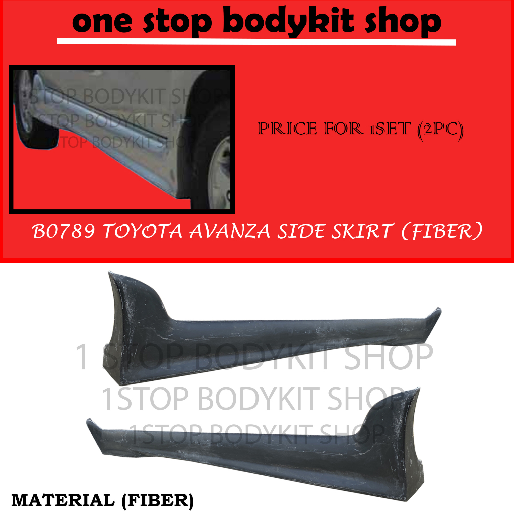 B0789 TOYOTA AVANZA SIDE SKIRT (FIBER) | Shopee Malaysia