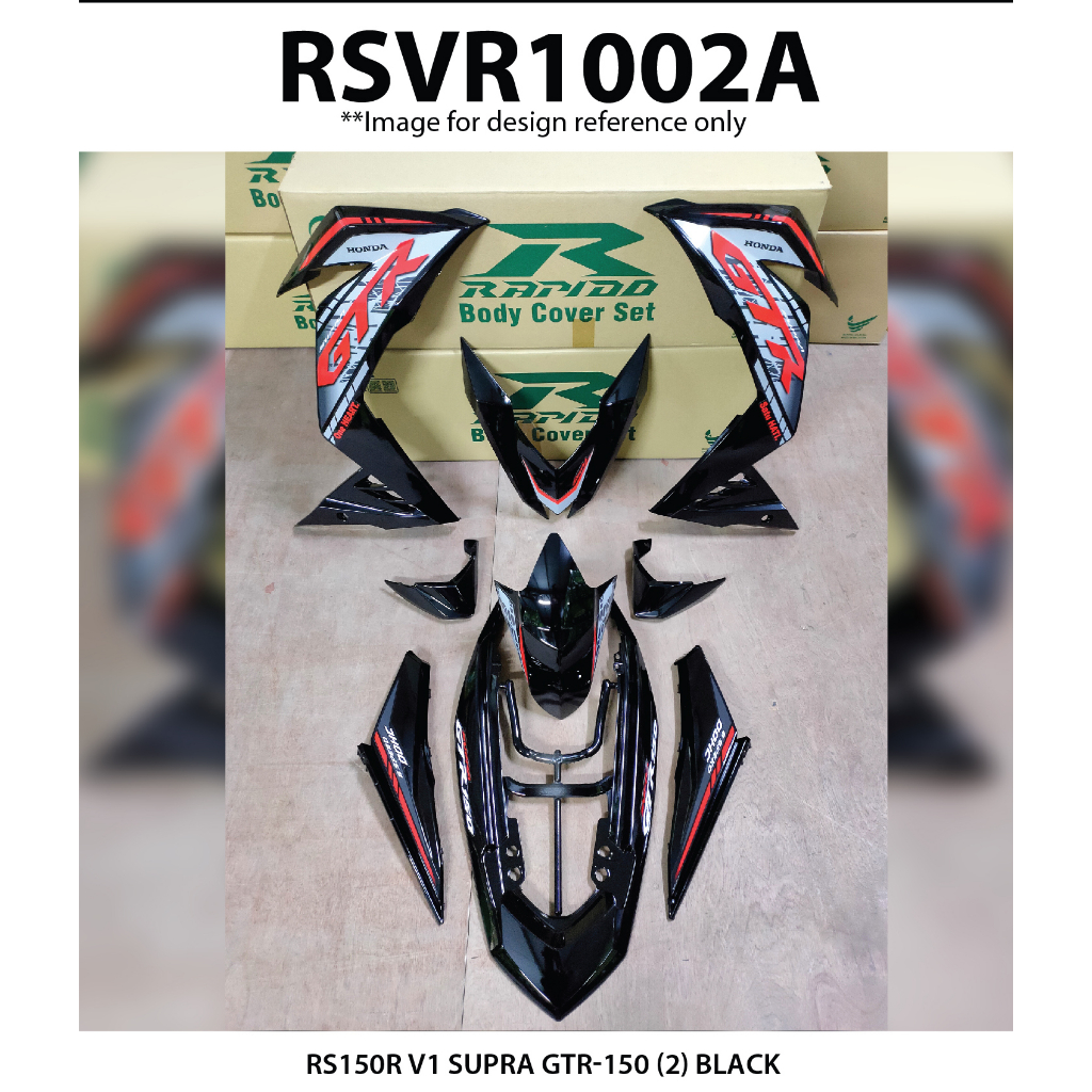 Coverset RS150R V1 V2 V3 Supra GTR-150 Bodyset (Sticker Tanam) BLACK RED BLUE YELLOW | Shopee ...