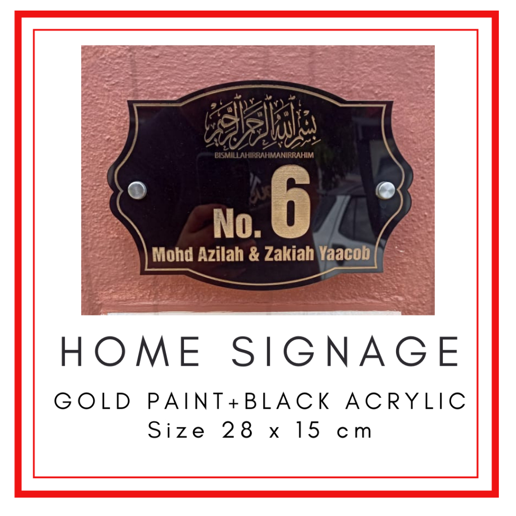 Signage Tembok Rumah House Address Plat Door Number Sign Home No Papan ...