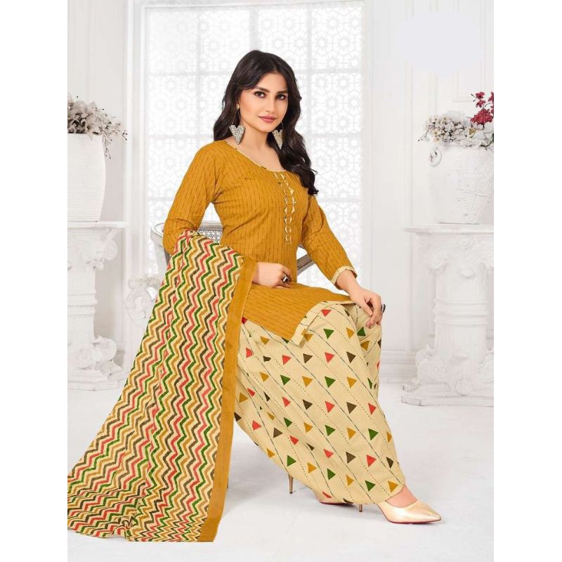 [L/2XL] SHRIVALLI Cotton Patiala Punjabi Suit Readymade With Lining ...