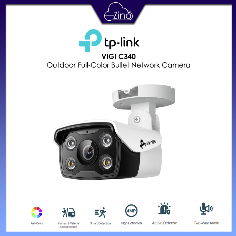 TP-LINK VIGI C340 4MP Outdoor Full-Color Bullet Network Camera | Shopee ...