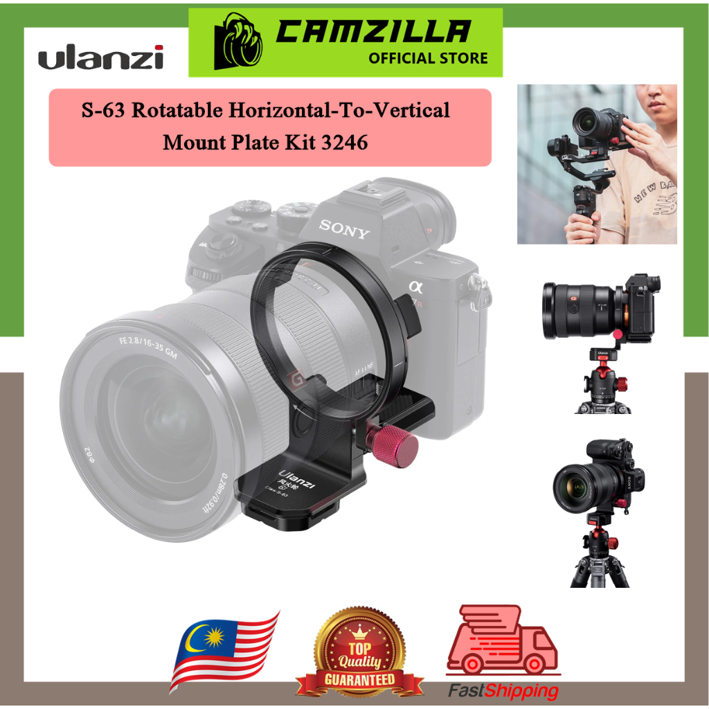 Ulanzi S-63 Rotatable Horizontal-To-Vertical Mount Plate Kit 3246 for ...