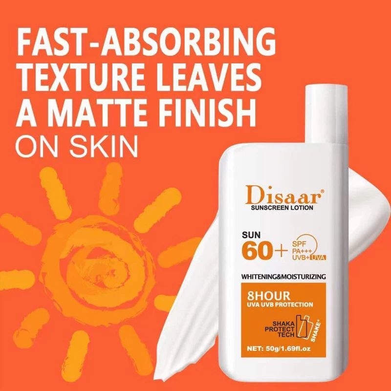 DISAAR SUNSCREEN LOTION SPF 60+ WHITENING & MOISTURIZING (FACE AND BODY ...