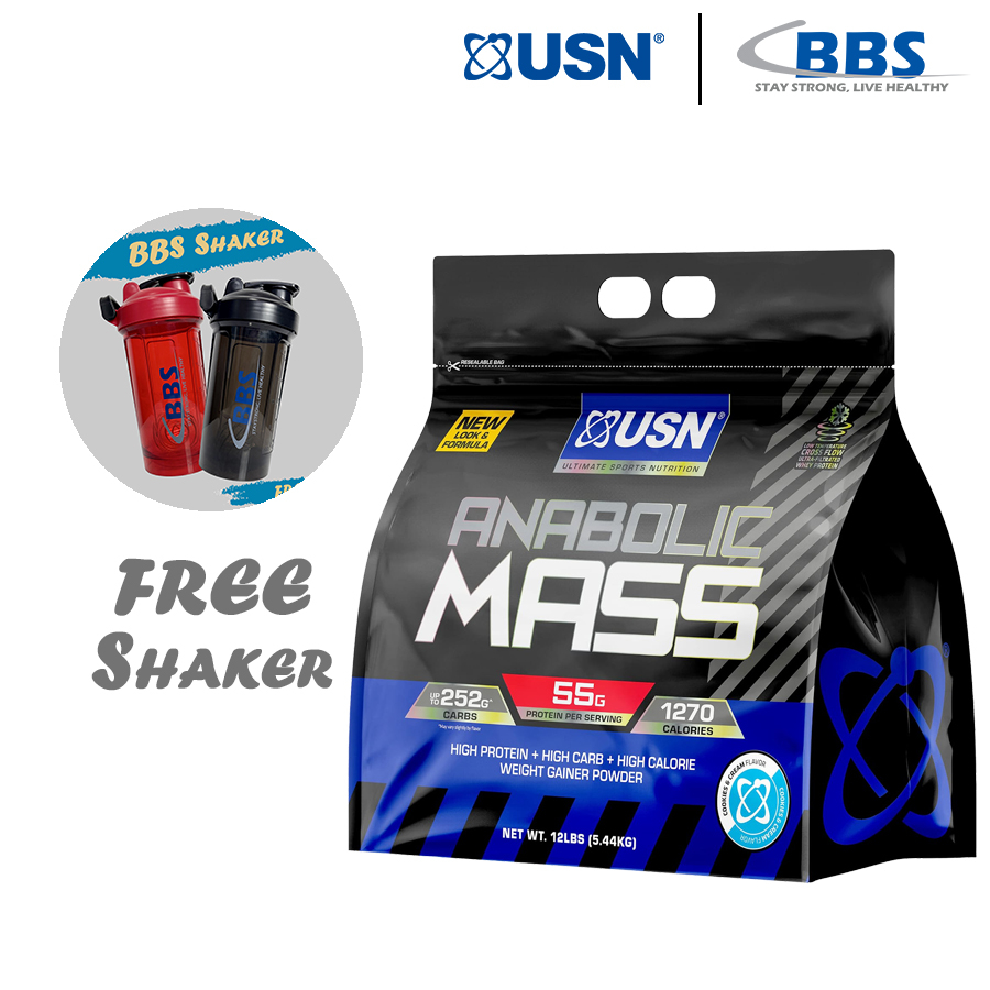 USN Anabolic Mass (12lbs & 6lbs) - Weight Gainer, Mass Gainer, High ...