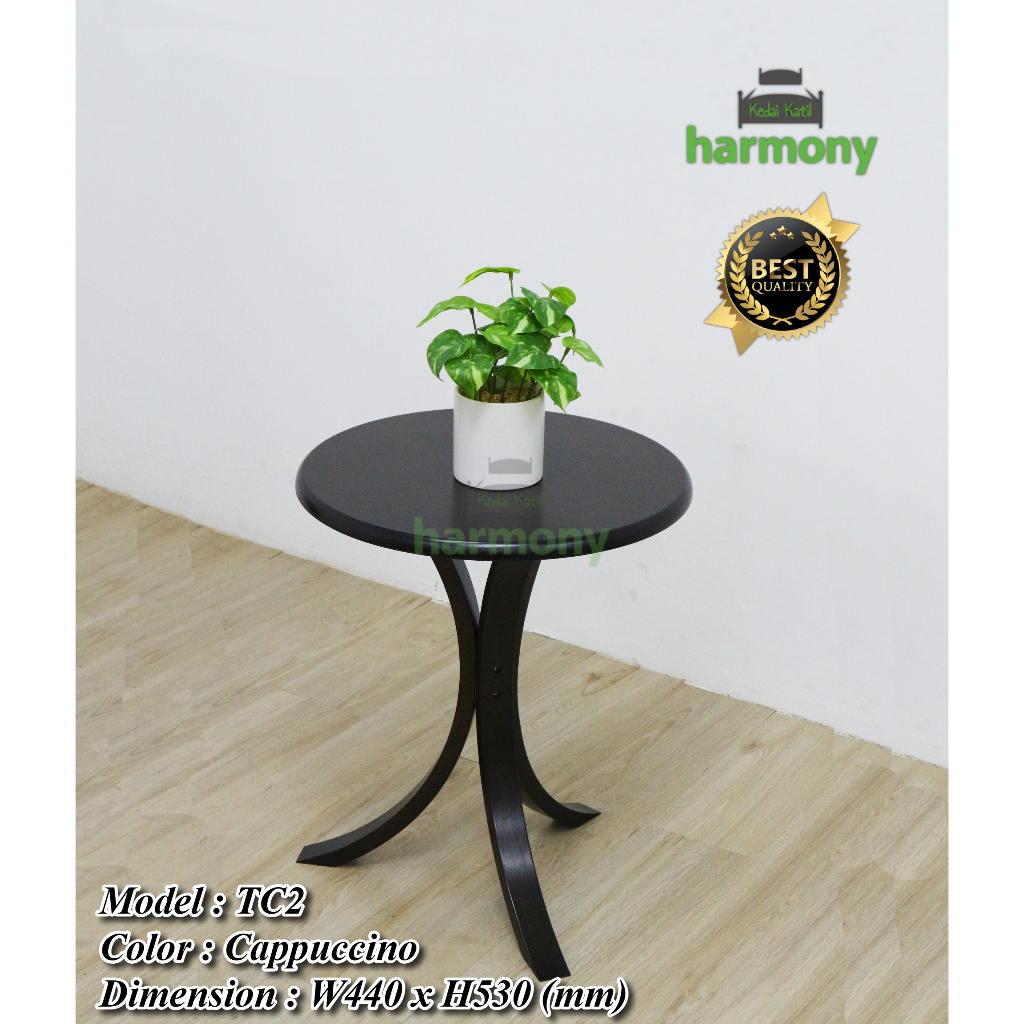 Harmony Solid Wood Round Telephone Table / Round Side Table / Round ...
