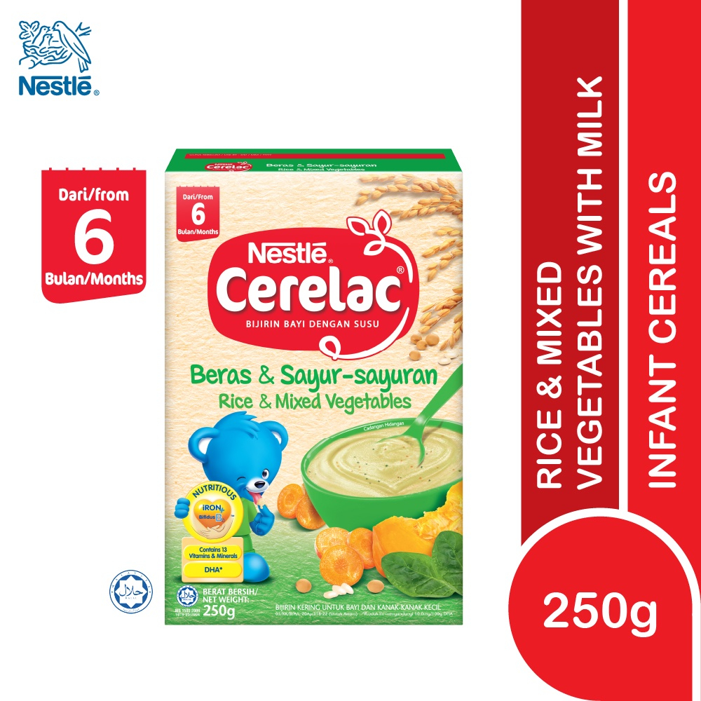 Nestle Cerelac Infant Cereals With Milk Rice And Mixed Vegetables 250g