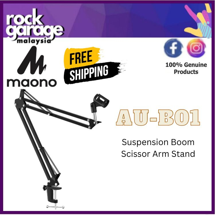 Maono Microphone AU-B01 Suspension Boom Scissor Arm Stand - ( AUB01 ...