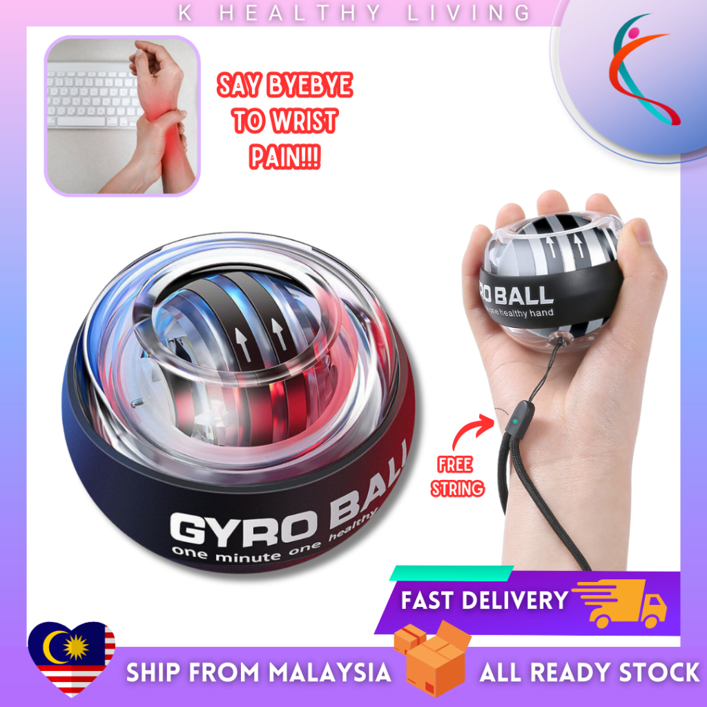 Gyro Ball Gyroscope LED Wrist Ball Power Gym Wrist Training Exercise ...