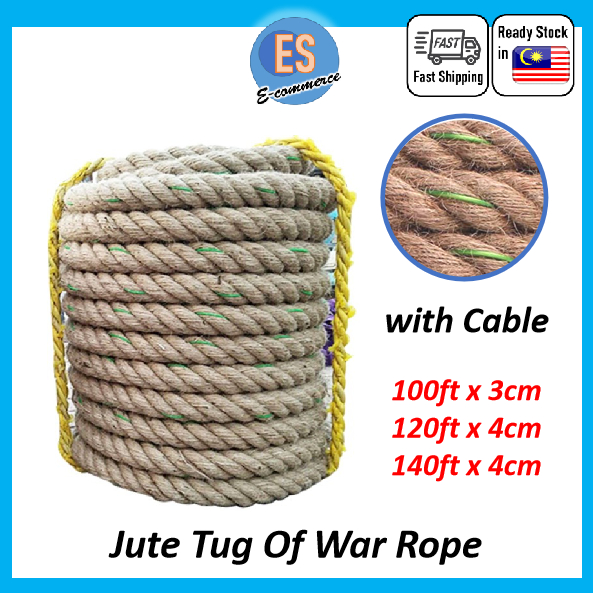 TUG OF WAR ROPE WITH CABLE SUKAN TALI TARIK TALI ADA DAWAI 100ft ...