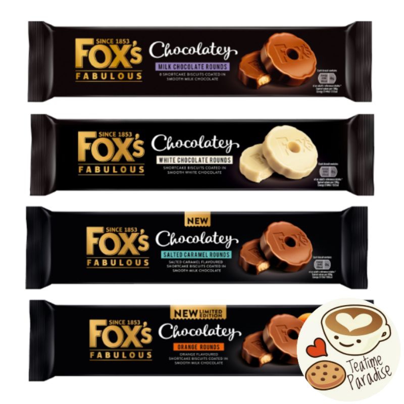 Fox's Chocolatey Rounds 130g (Milk chocolate / White Chocolate / Salted ...