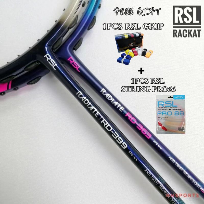 RSL RADIATE SERIES RD363 / RD399 RACKET BADMINTON 5U (ORIGINAL READY ...