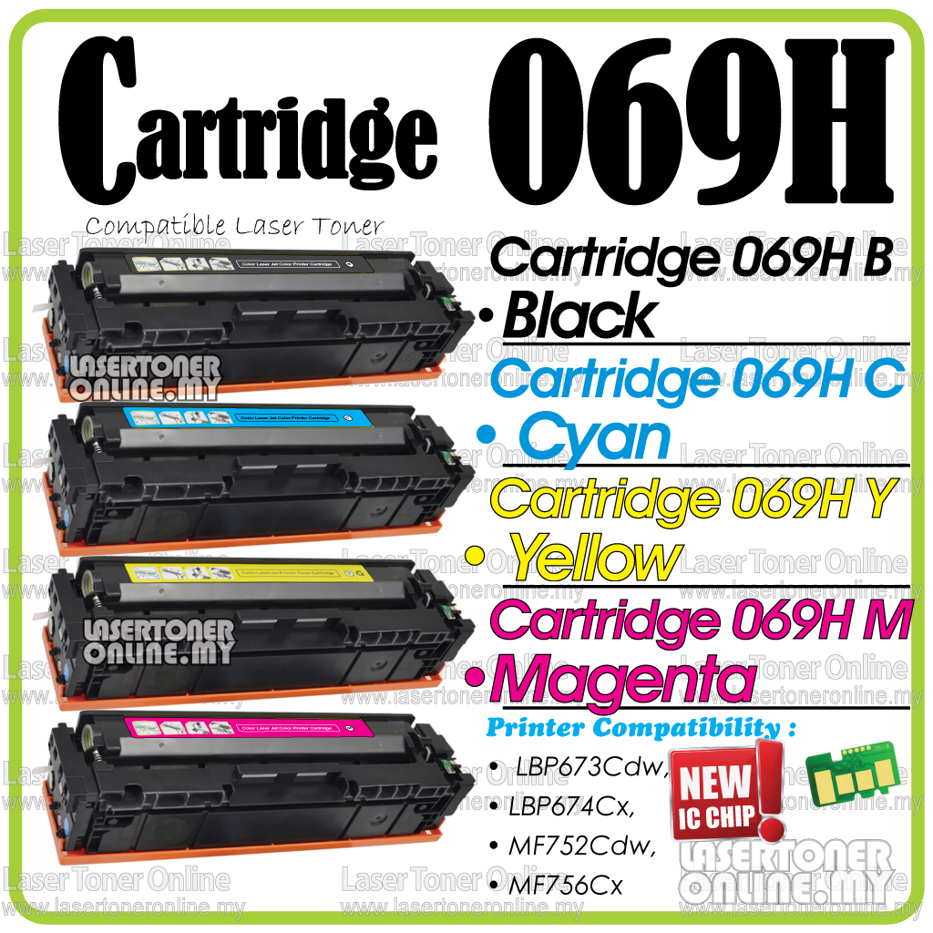 HIGH YIELD With Chip Compatible to Cano* Cartridge 069 CRG 069H Cano ...