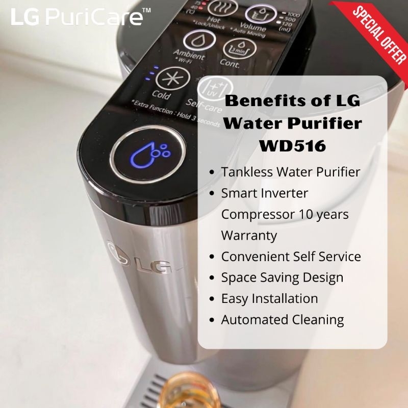 LG Puricare WD516 Tankless Water Purifier with 4 Filtration | Shopee ...