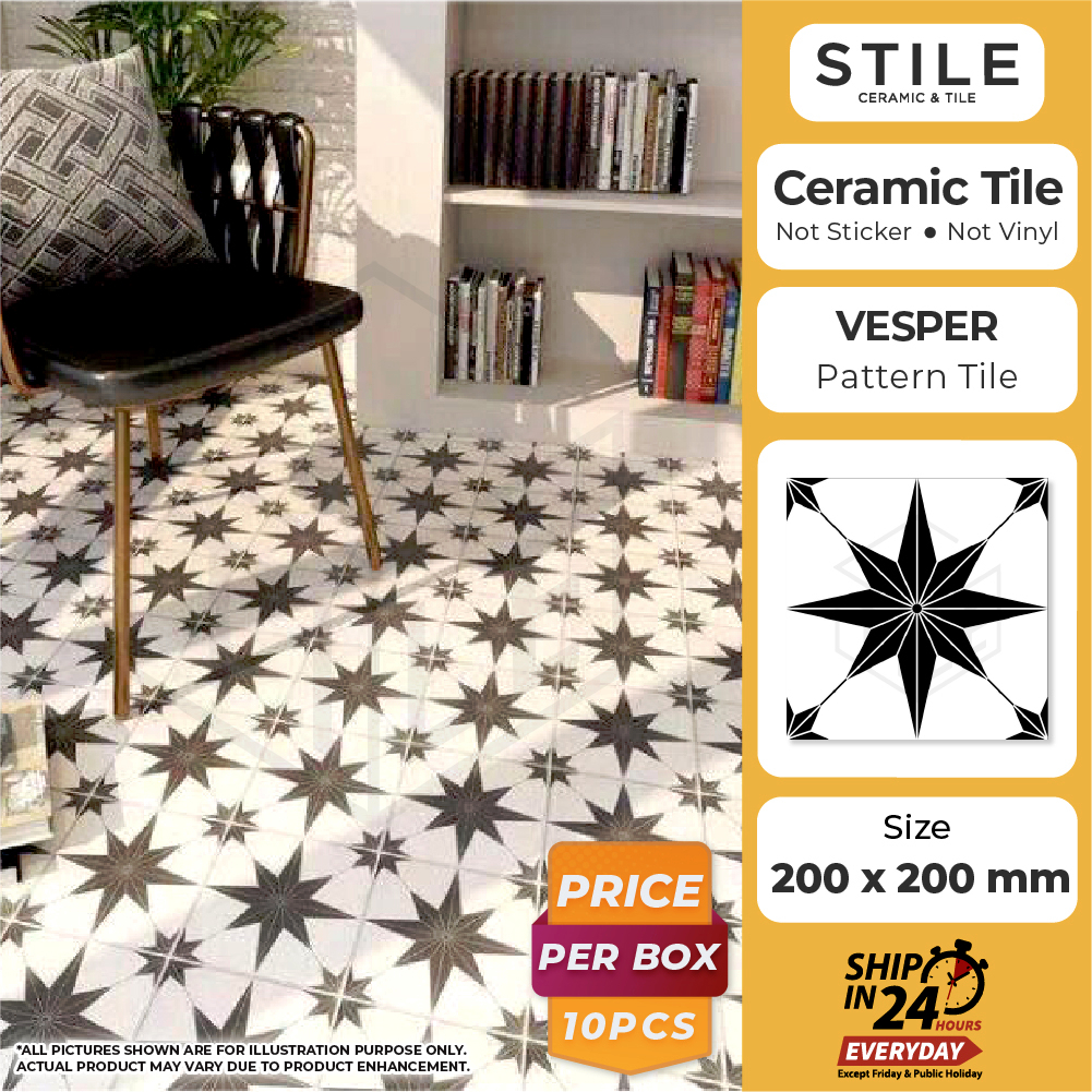 [REAL TILE]10PCS VESPER PATTERN TILES/MOZEK/CERAMIC TILES/MOZEK DAPUR ...