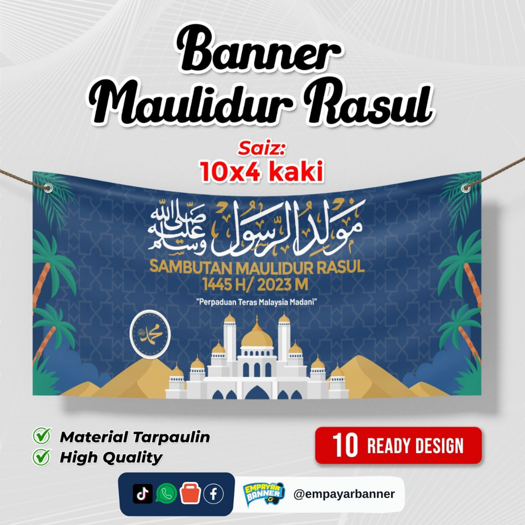 DESIGN TERKINI 2023 | BANNER MAULIDUR RASUL | SAMBUT MAULUD NABI DENGAN ...