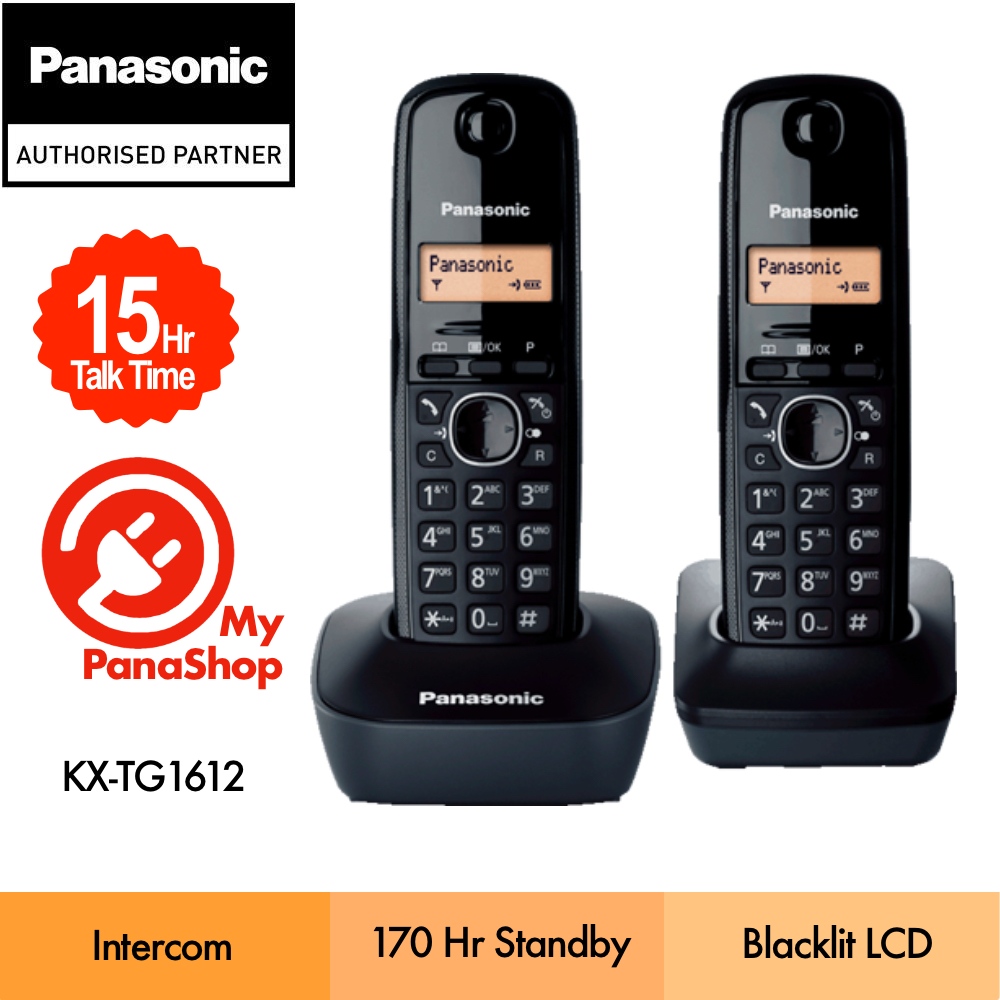Panasonic Digital Dect Cordless Phone (Dual Handset ) KX-TG1612 | Shopee Malaysia