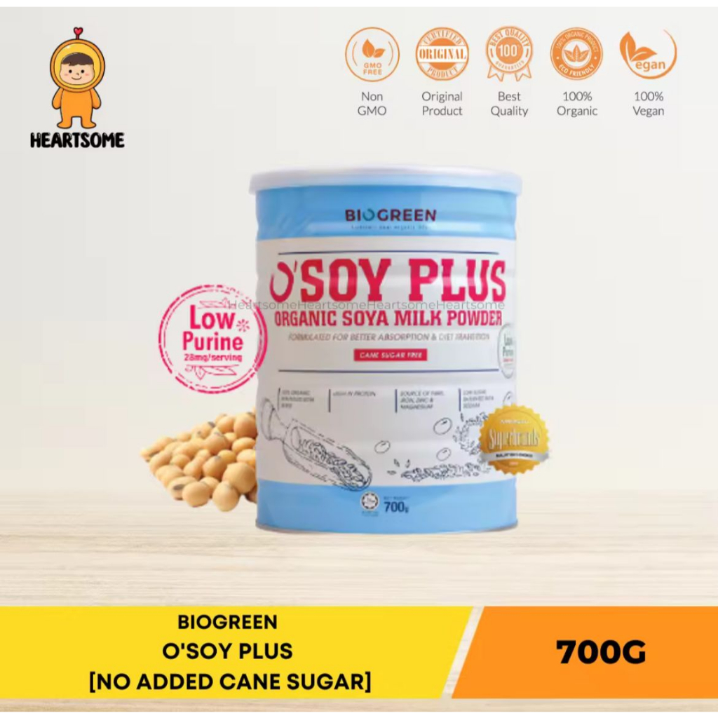 Biogreen O'Soy Plus Organic Soymilk Powder Low/No cane suger added 700G ...