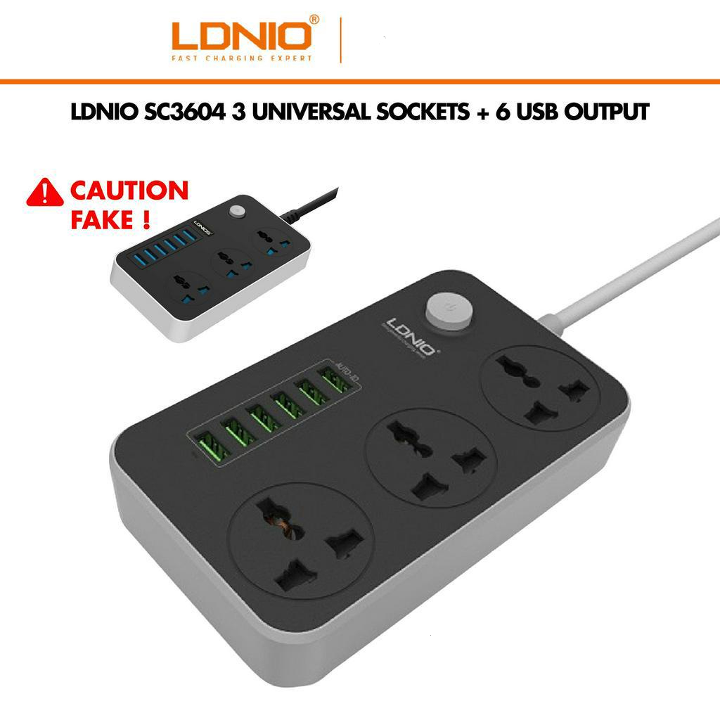 LDNIO 6 USB Power Strip Multiple Extension Socket Outlet Master Switch ...