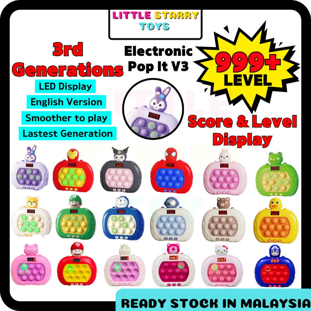 Ready Stock !!! [ Display Screen ] 999 Level Pop It Electronic Quick ...