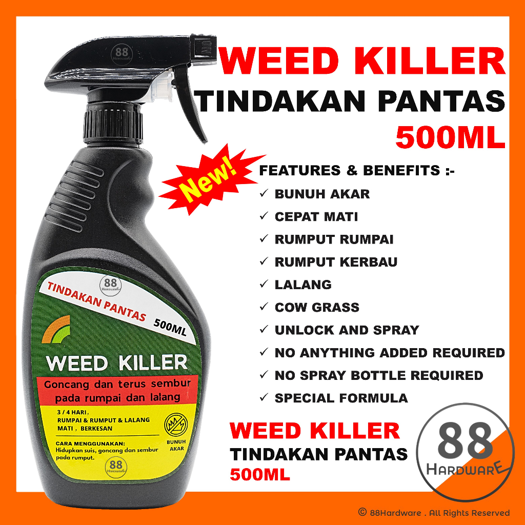 500ML WEED KILLER spray / racun rumput roundup / racun rumput rampai ...