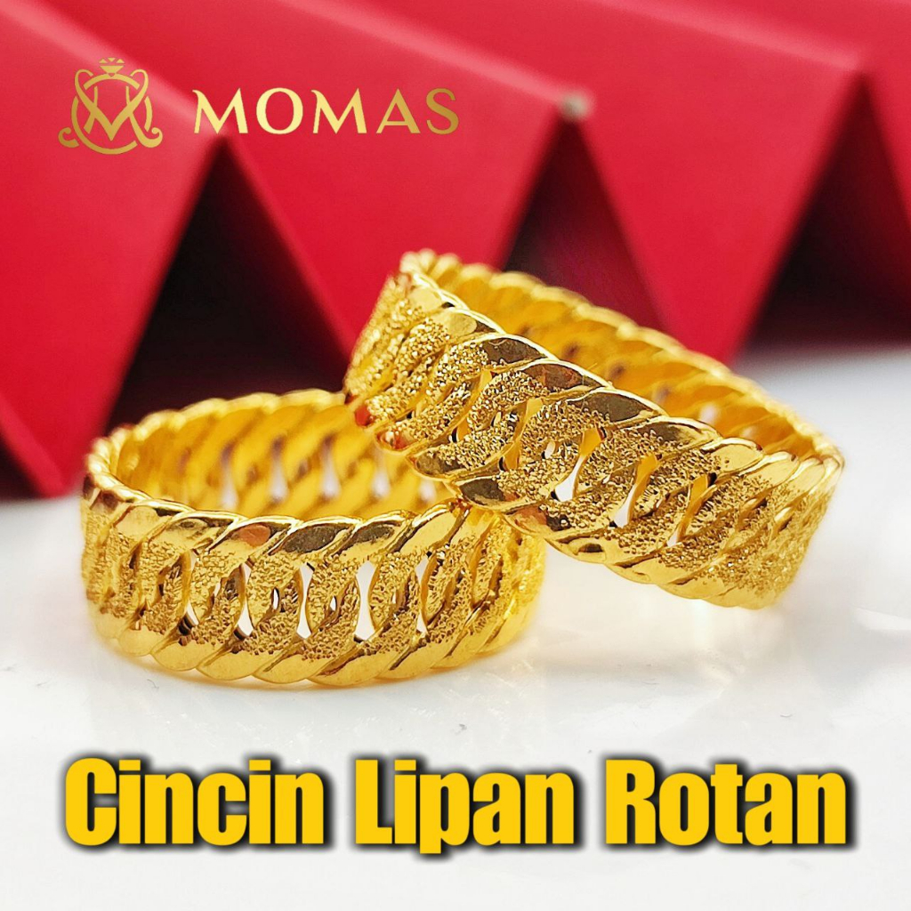 Cincin Belah Rotan Lipan Emas 916 Original Cincin Kait 2 Emas 916 Tulen ...