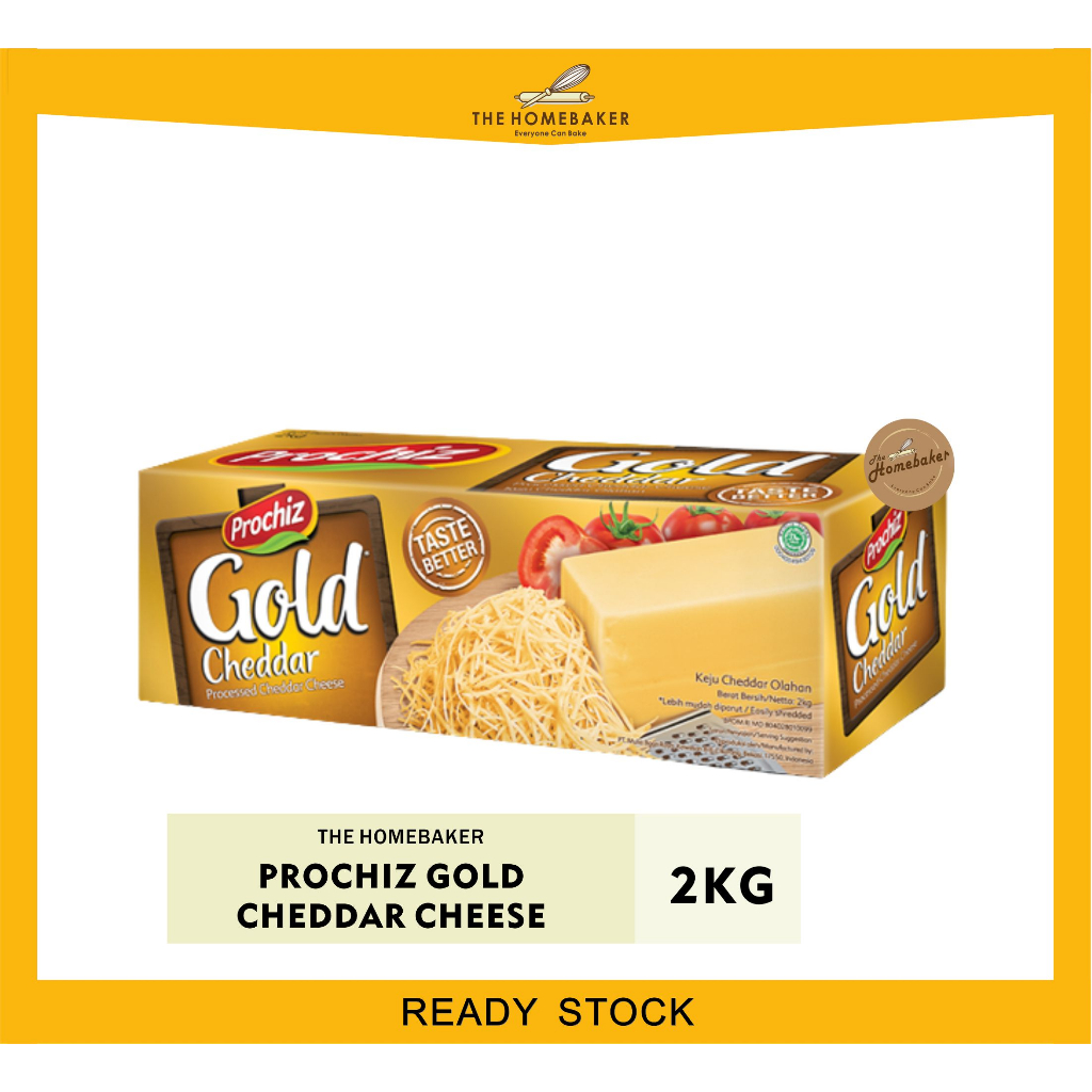 PROCHIZ GOLD CHEDDAR CHEESE | 2KG | BLOCK CHEDDAR | HOMEBAKER | HALAL ...