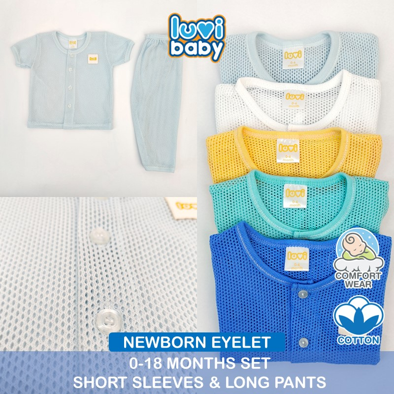 Luvi Baby Eyelet Sepasang Baju + Seluar Baby Clothing Boy & Girl Unisex ...