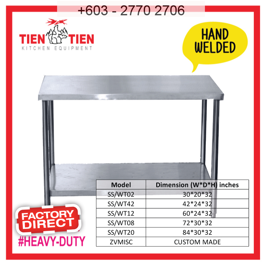 TIEN TIEN Stainless Steel 2 Tier Work Table SS/WT12 Series (SS057 ...